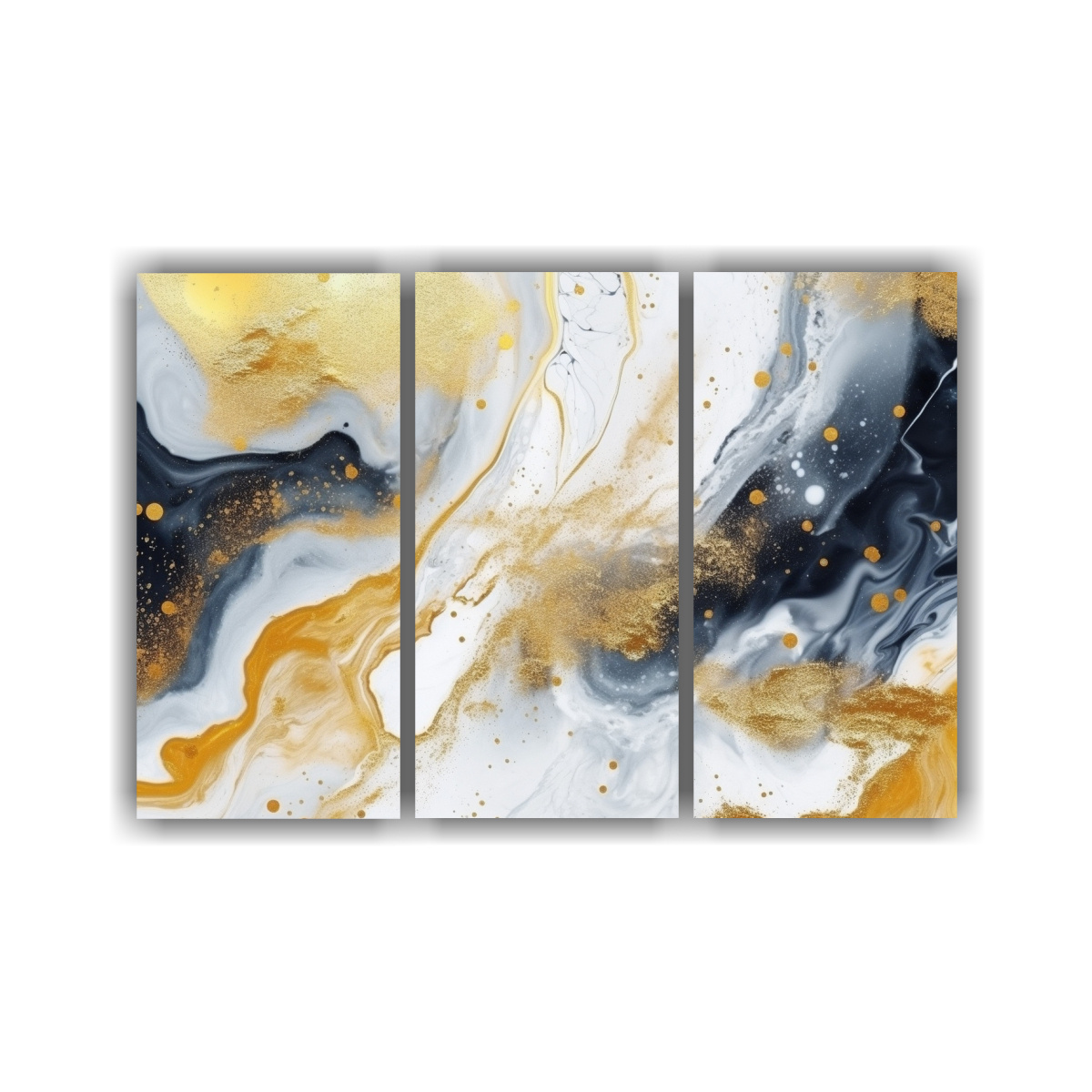 Cuadros Abstractos Mármol Oro Glitter Movimiento Armonioso - DecoCuadros