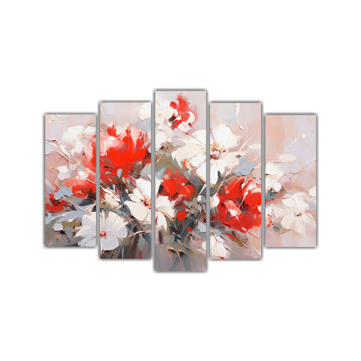 Cuadro Abstracto Rojo Y Blanco Para Decoración De Pared - DecoCuadros