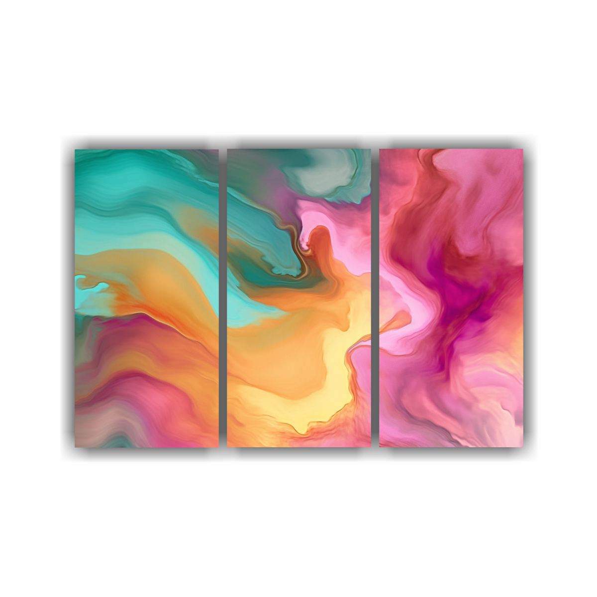 Cuadros Coloridos - Diseño En Tres Tonos - DecoCuadros