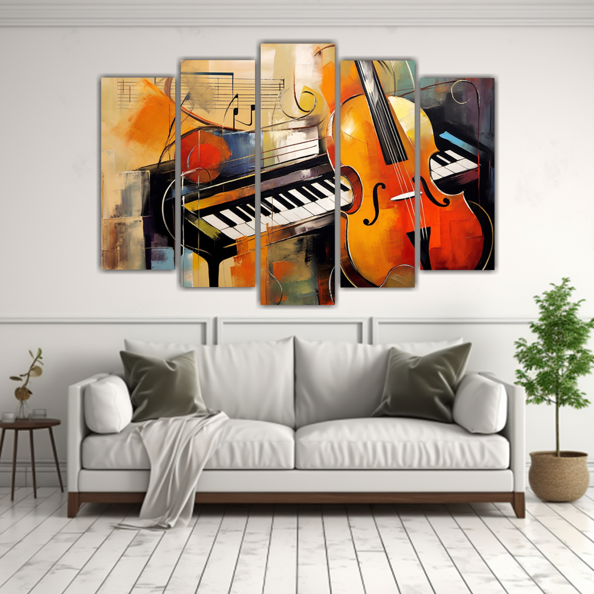 Cuadros De Arte Moderno Único Con Música Y Pintura Hermosa En DecoCuadros