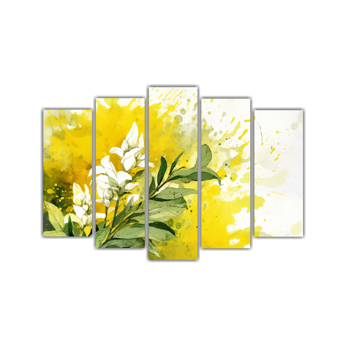 Cuadros De Cocina Con Hierbas Salvia En Amarillo Y Blanco Estilo Neonoir - Decocuadros