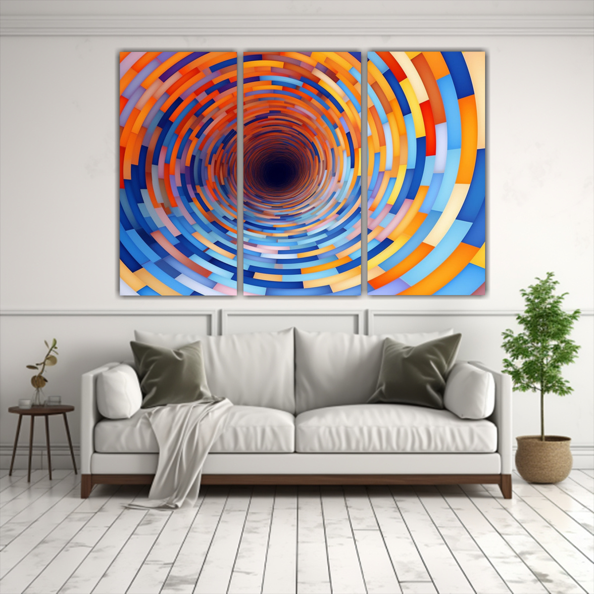 Cuadros Abstractos Naranja Y Azul En DecoCuadros