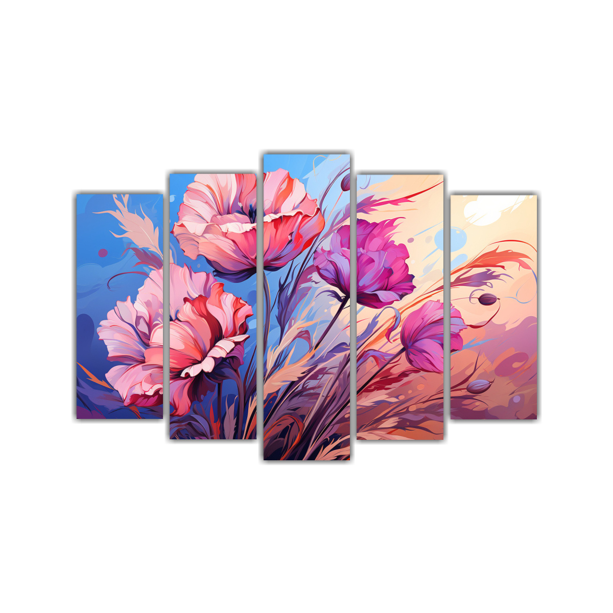 Cuadros Decoración Granos De Cebada Morado Rosa - Set 5 Canvas Imagen ...