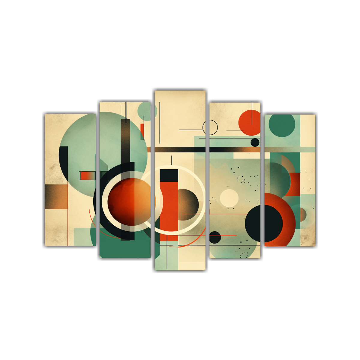 Cuadros De Diseño Abstracto Retro Con Colores De La Década En Lienzo - Decocuadros