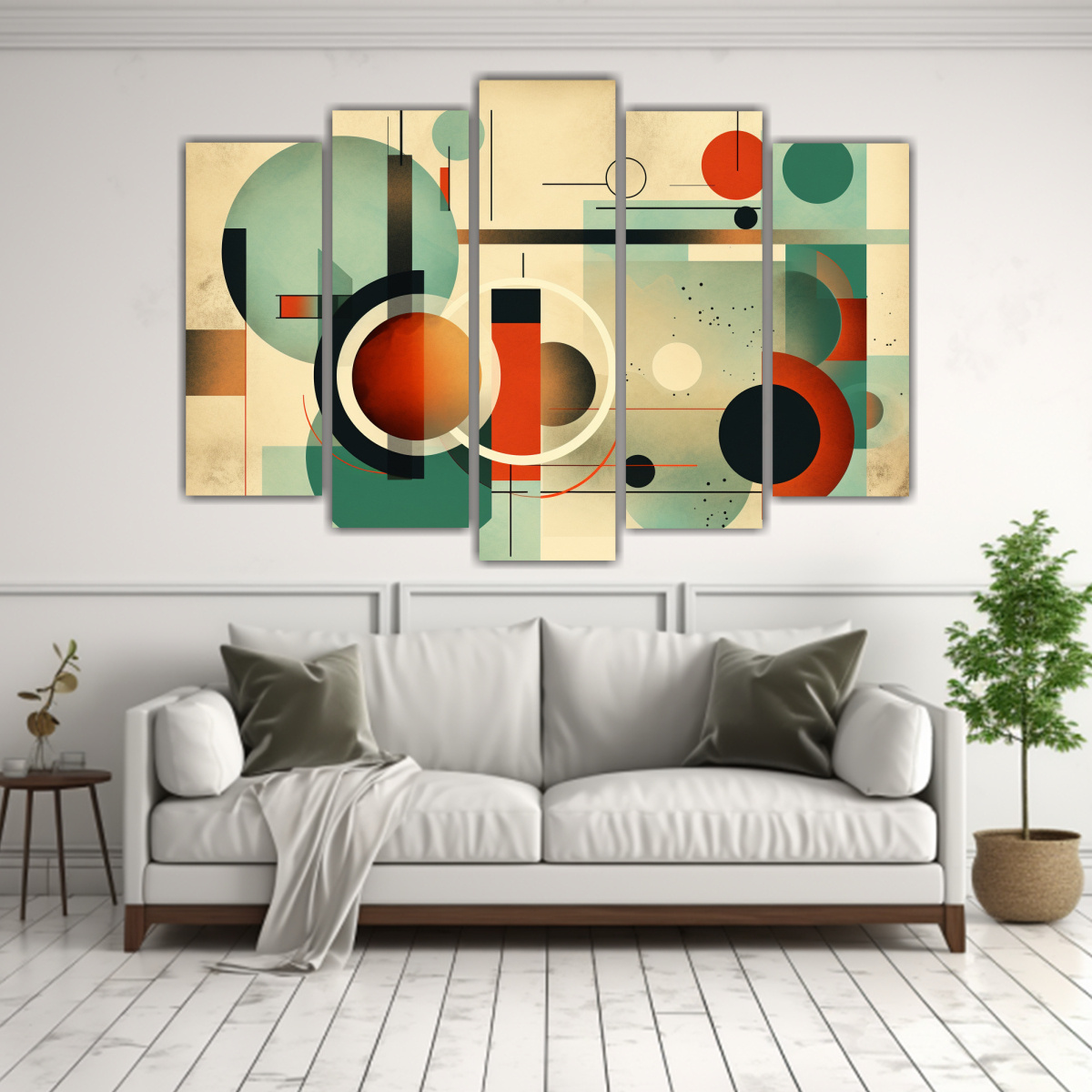 Cuadros De Diseño Abstracto Retro Con Colores De La Década En Lienzo - Decocuadros