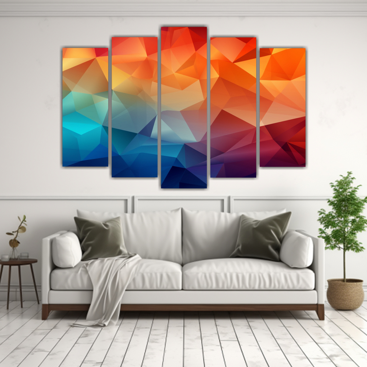 Cuadro Decorativo Acuarela Armonía Colores Ferreira Estilo Low Poly ...