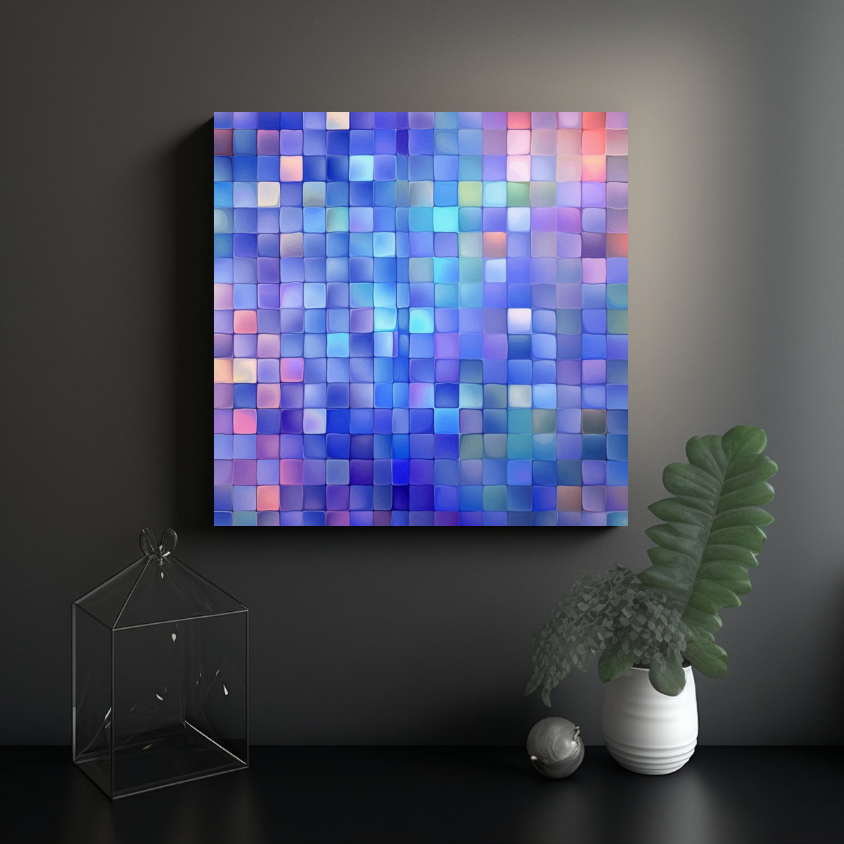 Cuadros Decorativos Estilo Digital Con Líneas Finas Y Coloridas ...