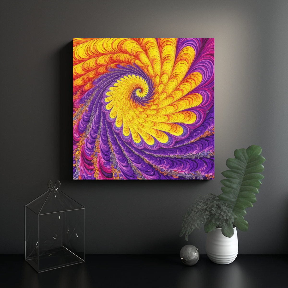 Cuadros Decorativos Modernos, Espiral Psicodélica De Colores Elegantes ...