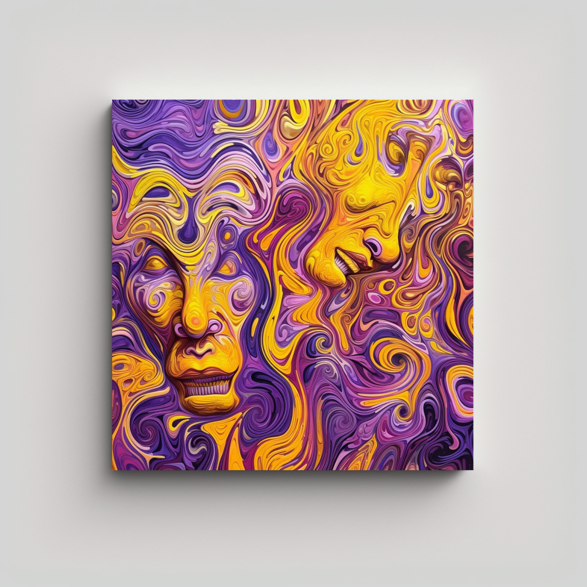 Cuadros Decorativos Modernos En Morado Y Amarillo Hipnótico - DecoCuadros