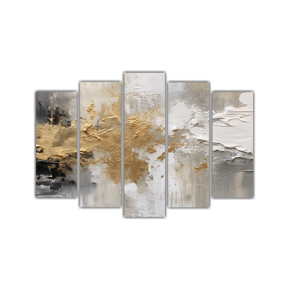 Cuadros Diseño Abstracto En Blanco Y Oro - ¡Compra Ahora! - Decocuadros