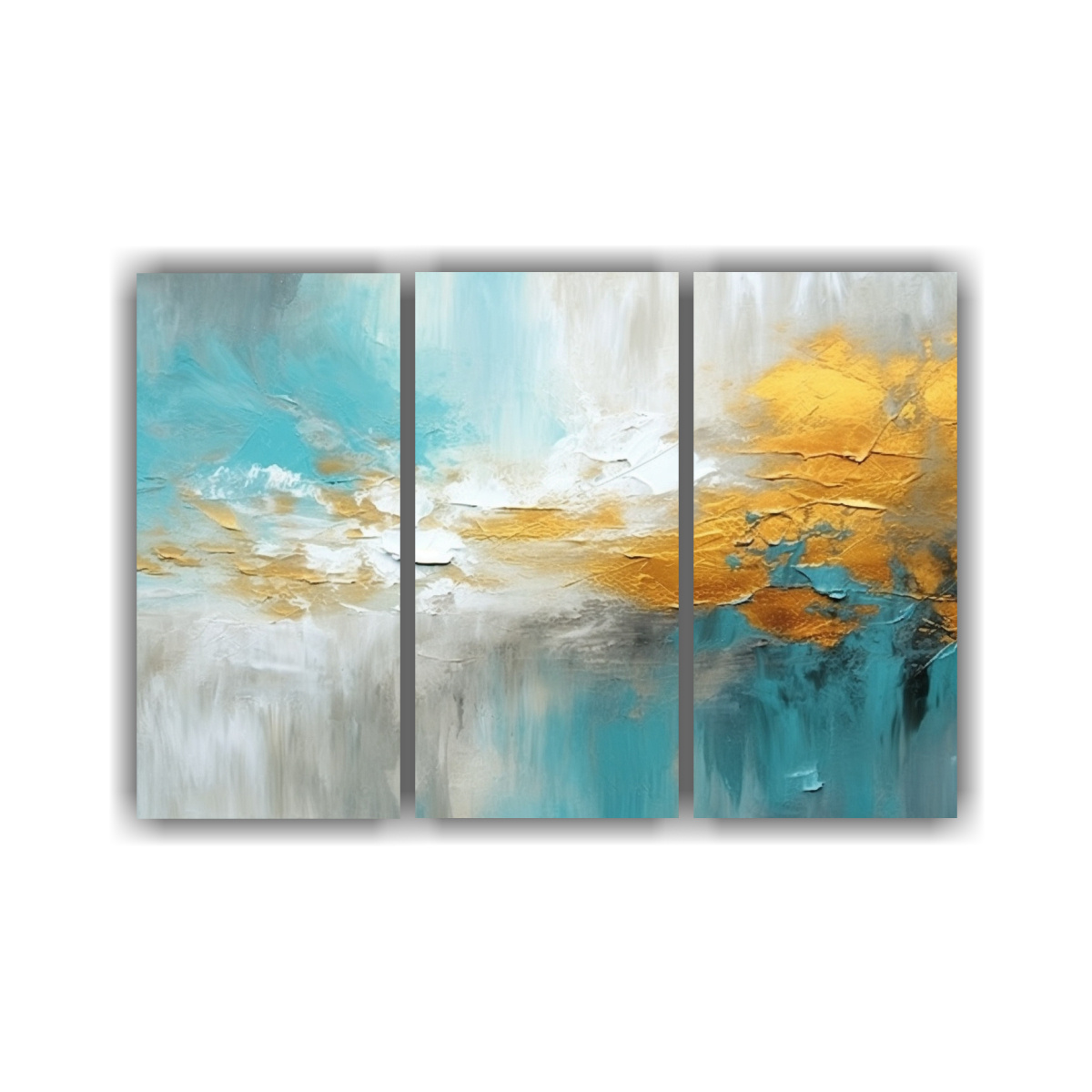 Cuadros Colores Vibrantes Abstracto Estilo Estilo óleo Azul Y Dorado ...