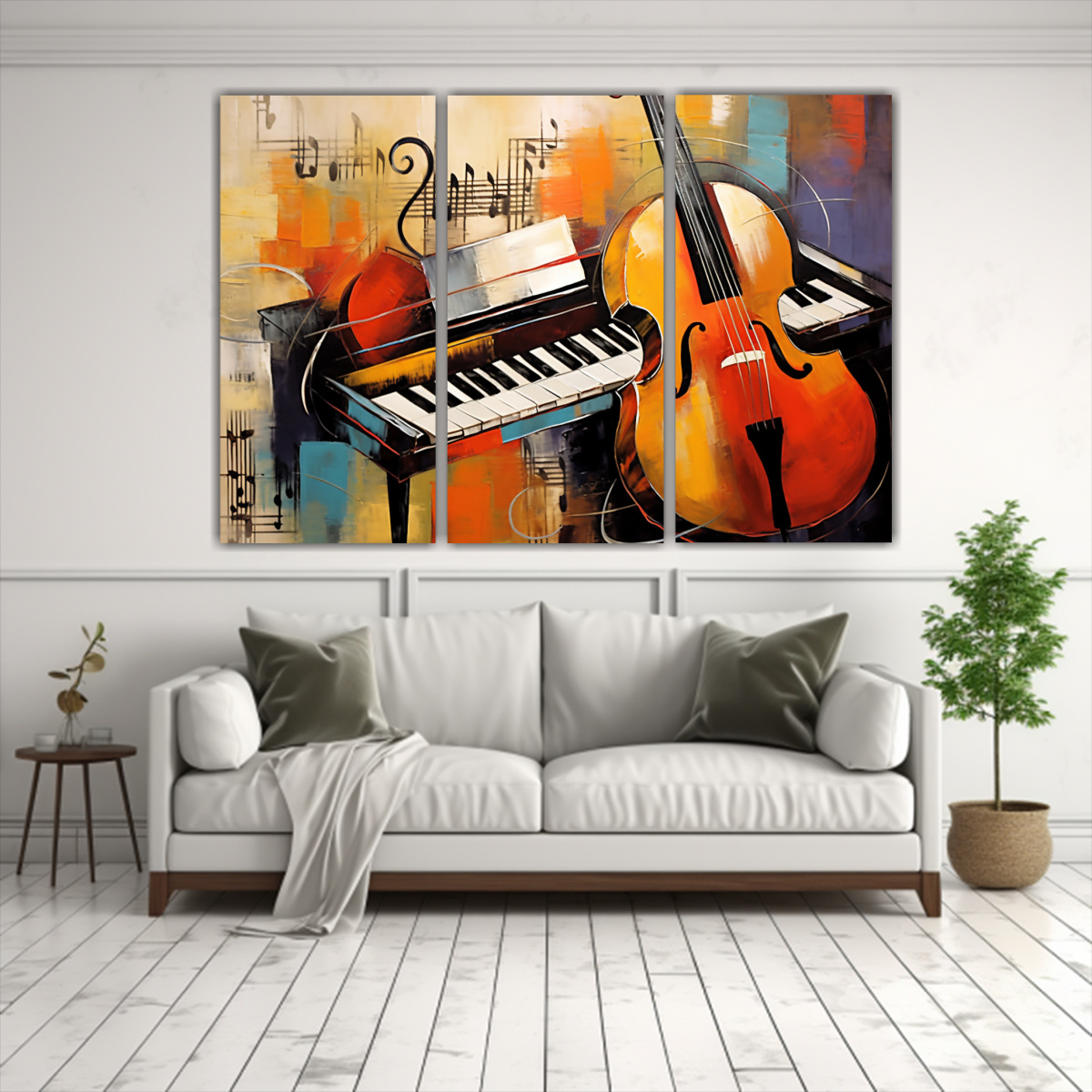 Cuadros Modernos De Pared Movimiento Combinado En Arte De Música - DecoCuadros