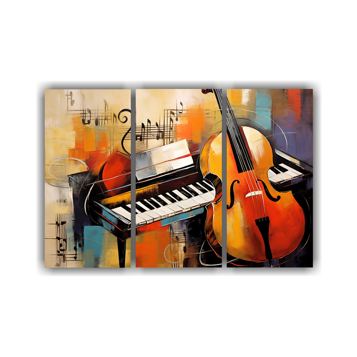 Cuadros Modernos De Pared Movimiento Combinado En Arte De Música - DecoCuadros