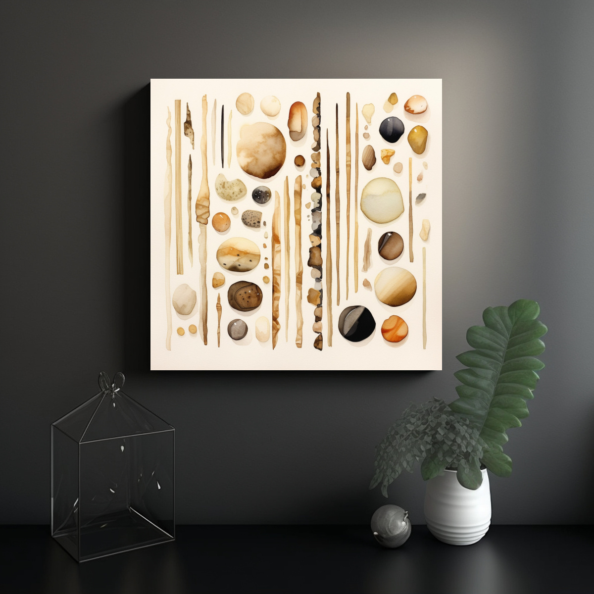 Cuadros Watercolor Gema Beige En Bastidor - ¡Decora Con Estilo ...