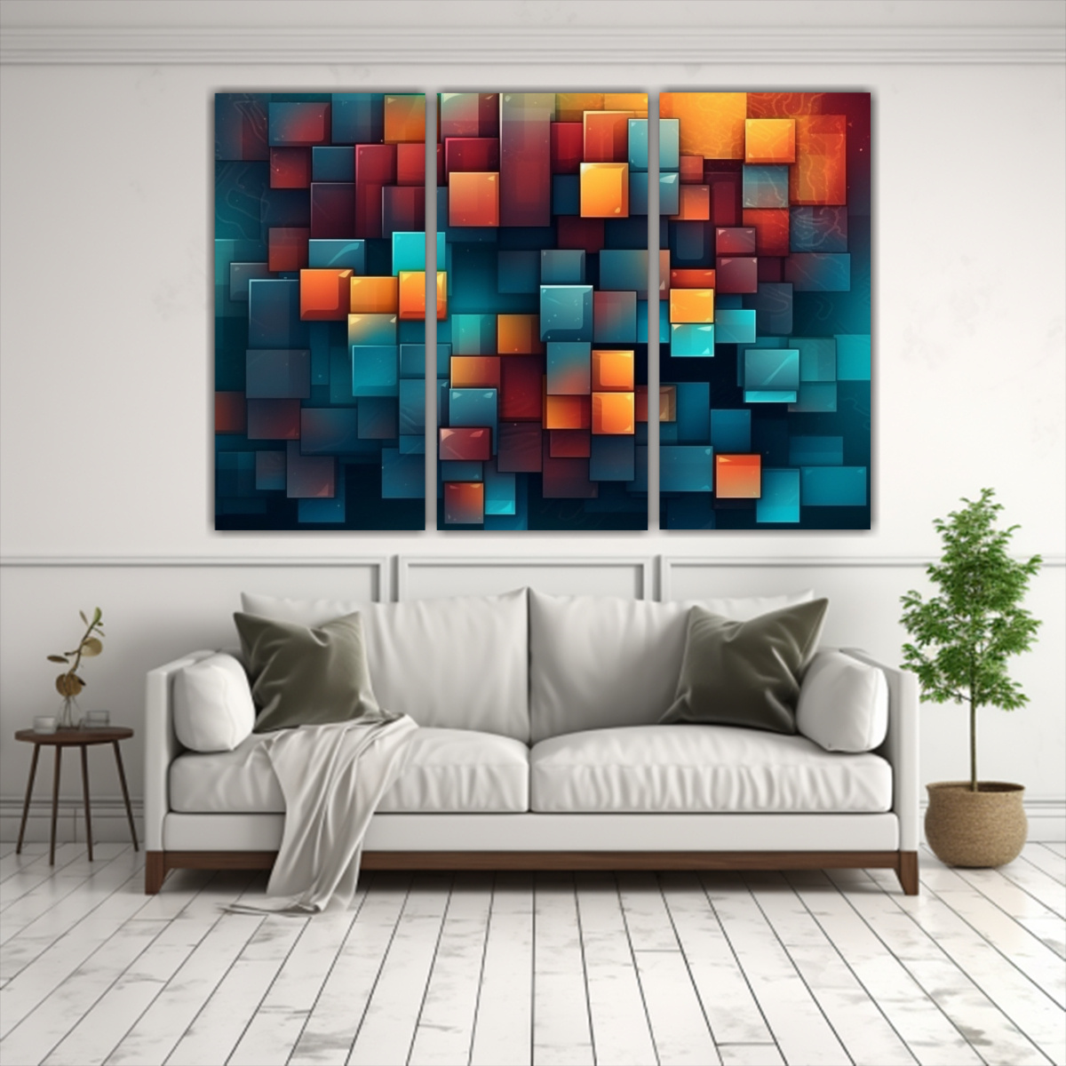 Cuadro Abstracto Geométrico Para Decoración - DecoCuadros