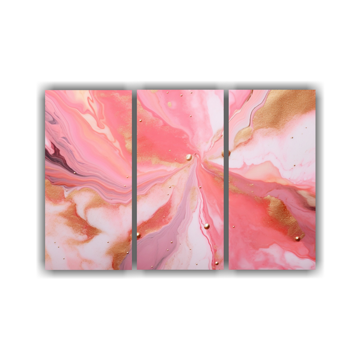 Cuadro Abstracto De Mármol Rosa Y Dorado - DecoCuadros