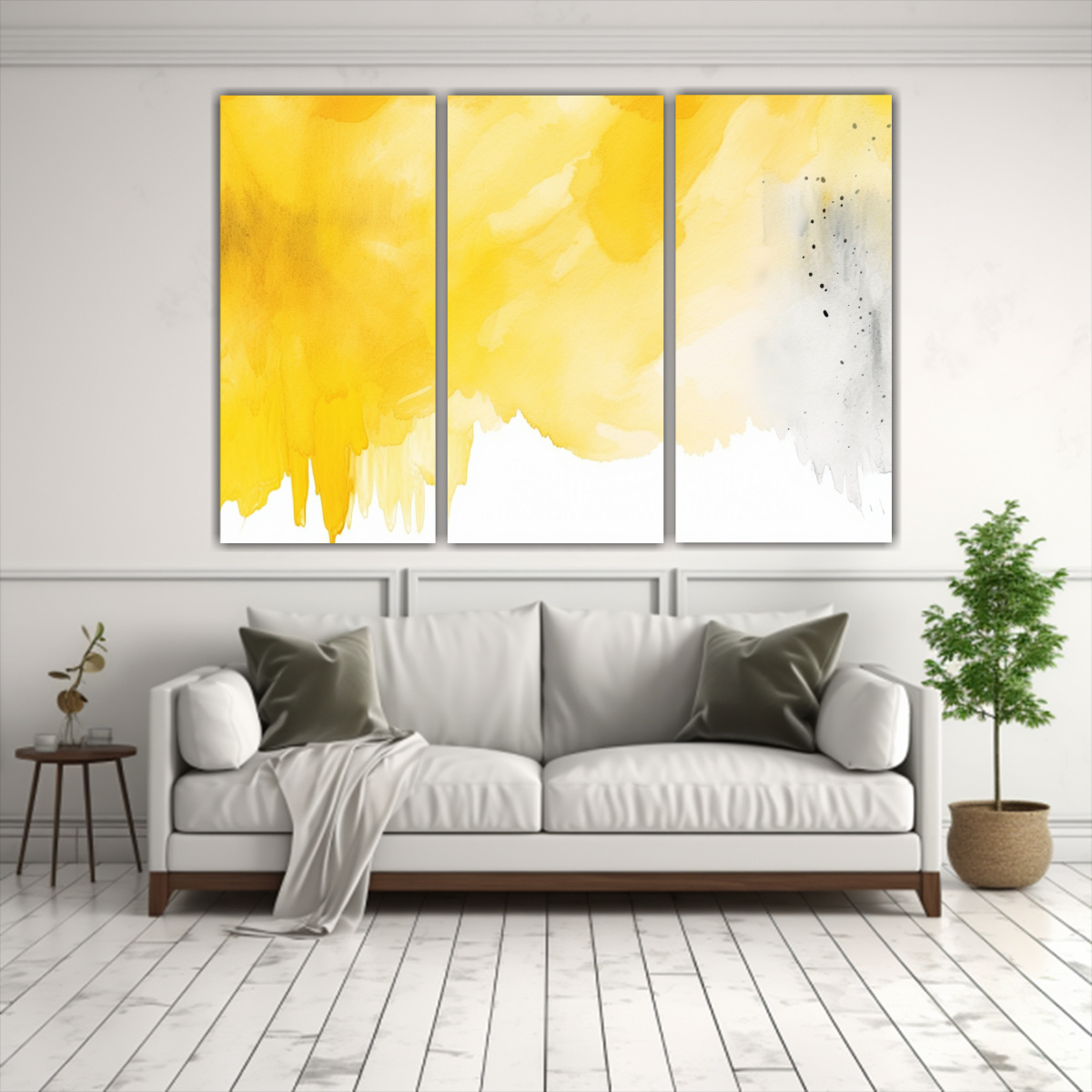 Cuadro Floral Acuarela Abstracto En Lienzo De Alta Calidad - Decocuadros