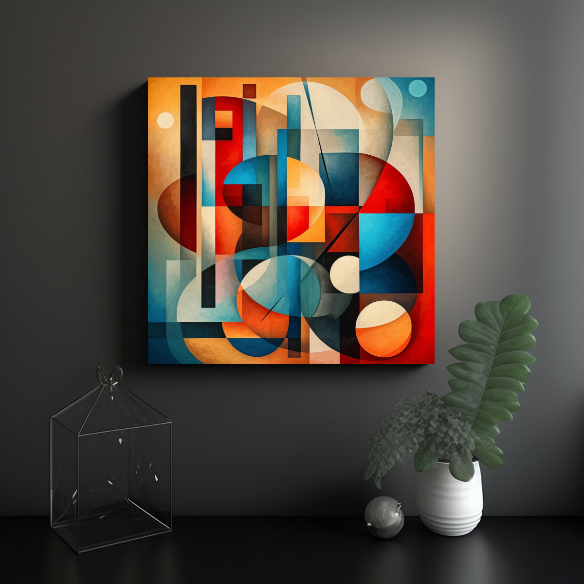 Cuadro Abstracto Inspirado En Cubismo - DecoCuadros