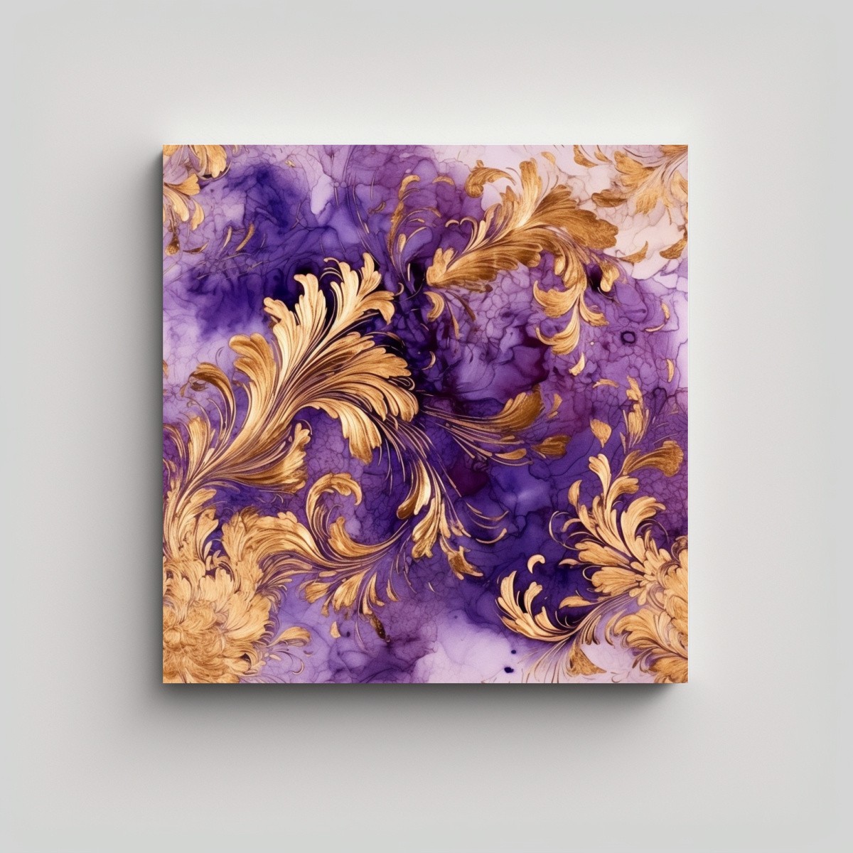 Cuadro Decorativo Morado Y Oro En Azulejo - DecoCuadros