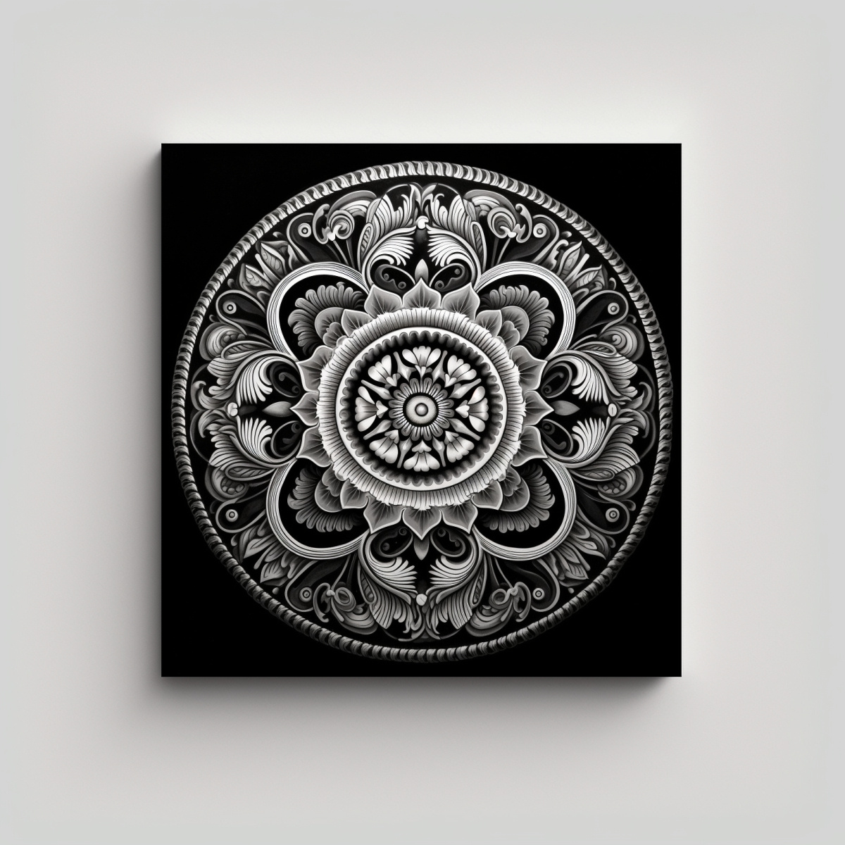 Mandala Decorativo Con Patrones En Lienzo Hermoso - Composición ...