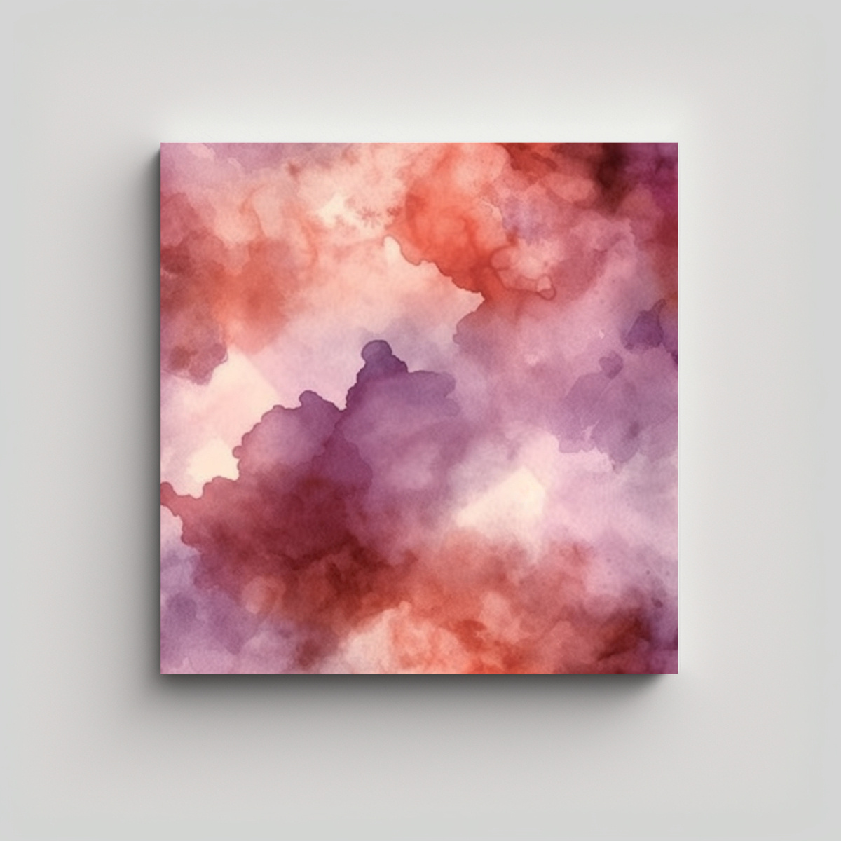 Cuadro Decorativo Patrón Acuarela Abstracto Elegante Con Naranja - DecoCuadros