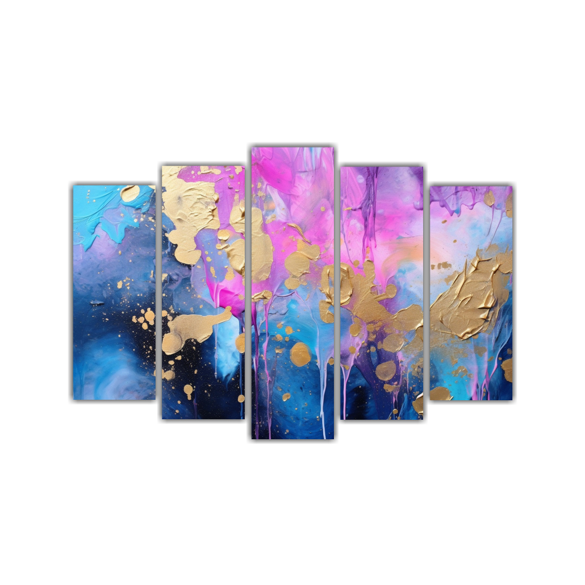 Cuadro Decorativo Abstracto Azul, Rosa Y Morado | DecoCuadros