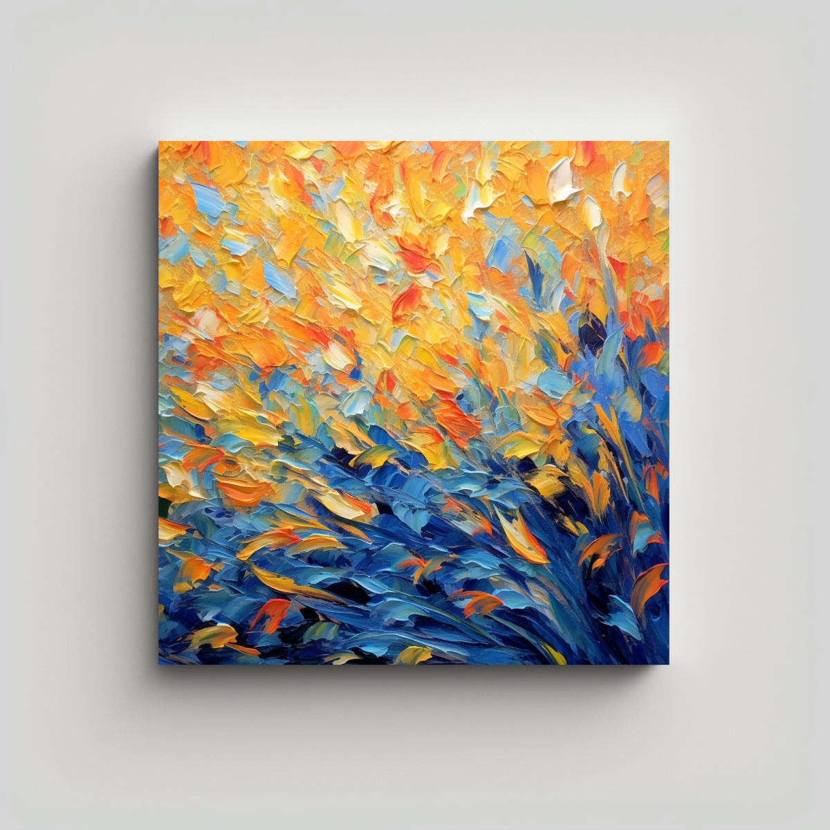 Cuadro Abstracto Azul Y Naranja - Diseño Harvest BLUEORANGE - Decocuadros