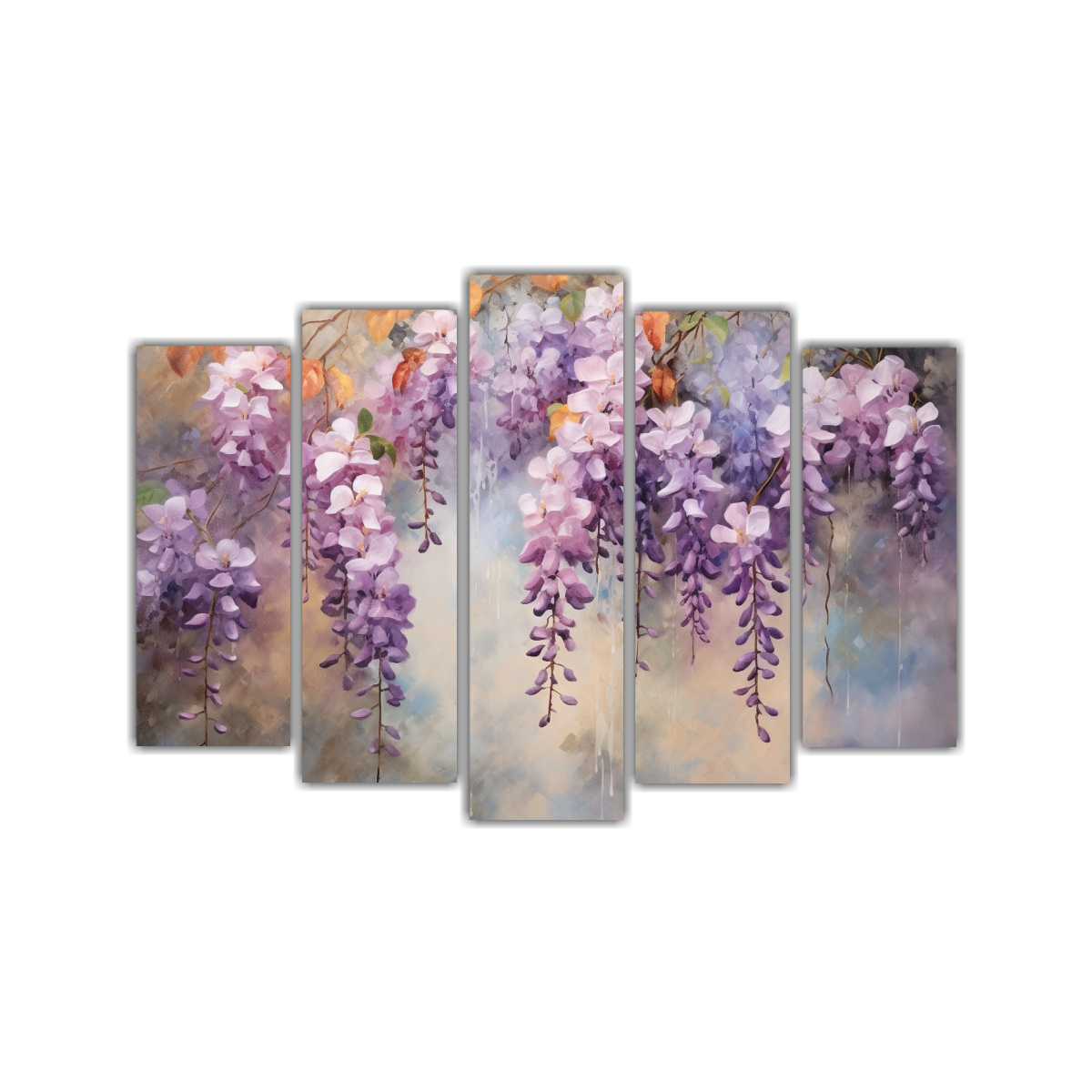 Cuadro Abstracto De Flores De Glicinia En Colores Suaves - ¡Compra Ahora! - Decocuadros