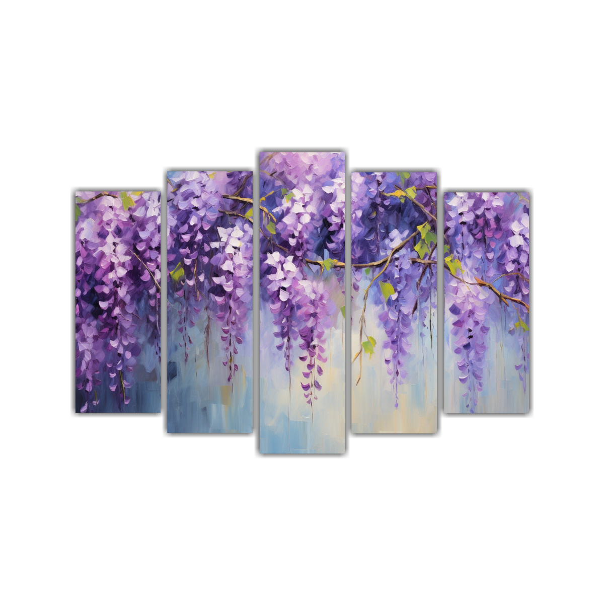 Cuadro Abstracto De Flores De Glicinia En Estilo Estilo óleo Detallado - DecoCuadros