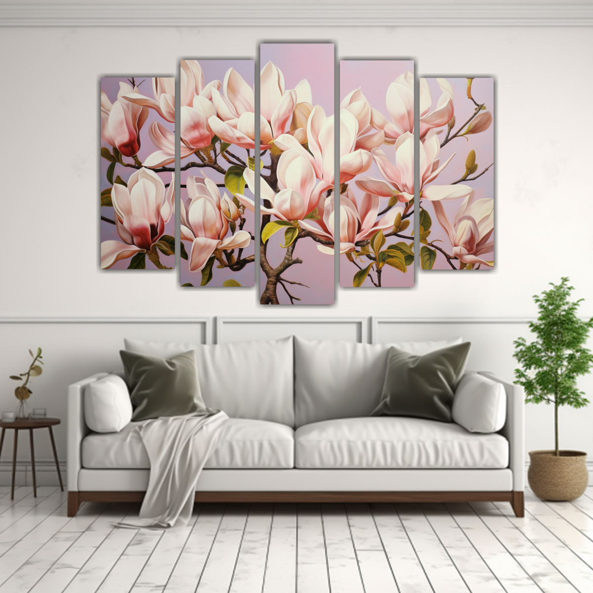 Cuadro Abstracto De Magnolias En Colores Vivos - DecoCuadros