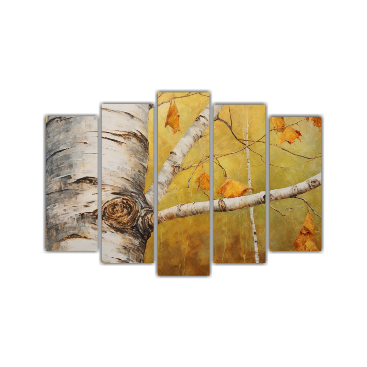 Cuadro Abstracto De árbol De Abedul En Estilo Estilo óleo - DecoCuadros