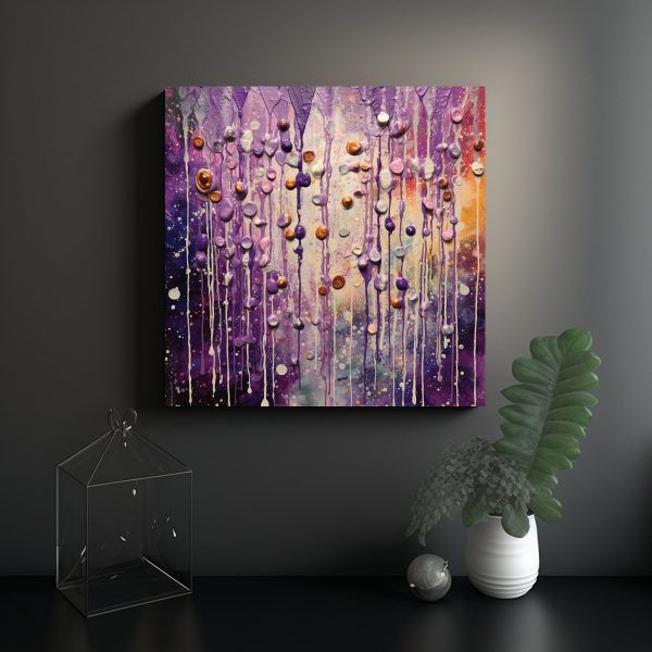 Cuadro Abstracto Morado Y Plata En DecoCuadros - ¡Compra Ahora!