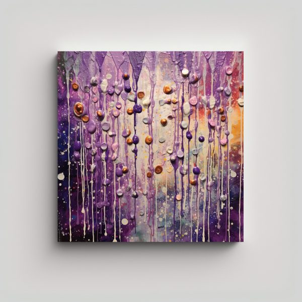 Cuadro Abstracto Morado Y Plata En DecoCuadros - ¡Compra Ahora!