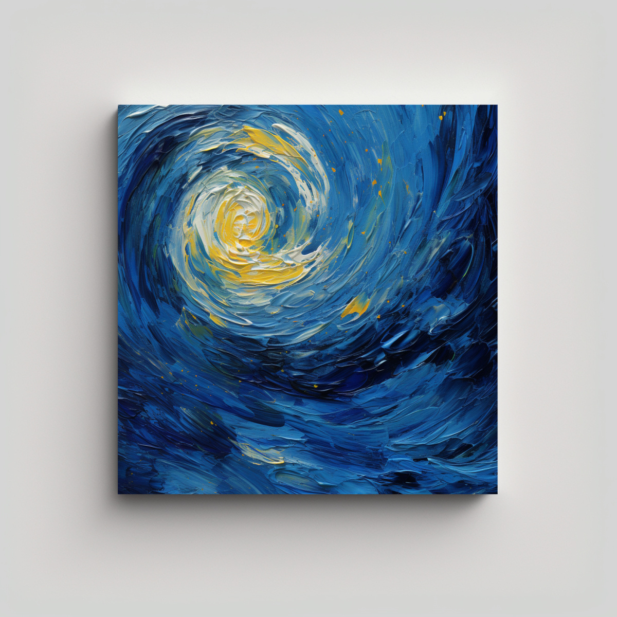 Cuadro Abstracto Moderno Estilo Van Gogh Azul Intenso - DecoCuadros