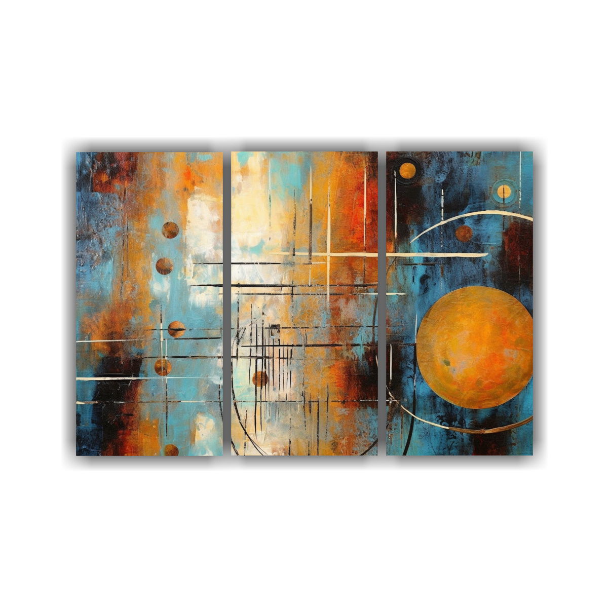 Venta Cuadro Abstracto Celestial En Colores Rústicos - DecoCuadros