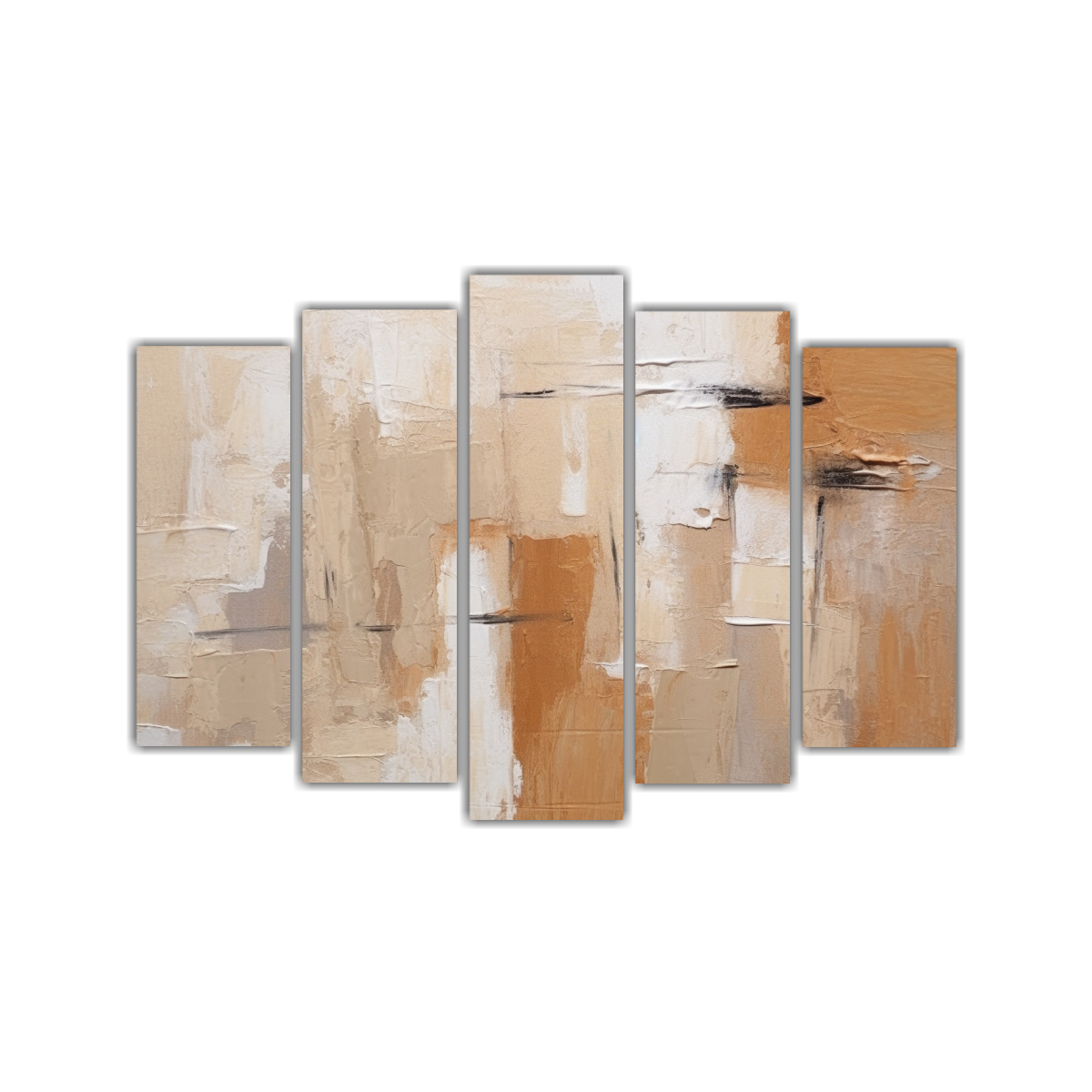 Cuadro Abstracto Plateado,Beige,Gris,Azul Marino Grisaceo - DecoCuadros