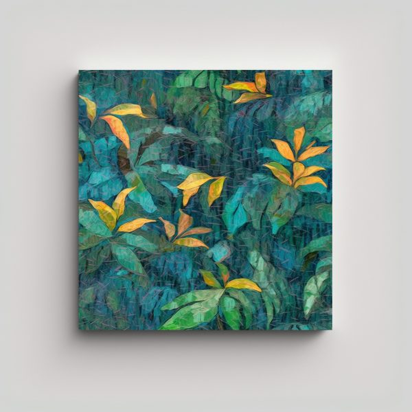 Cuadro Bosque Tropical En Lienzo - Arte Texturizado Inspirado En La ...