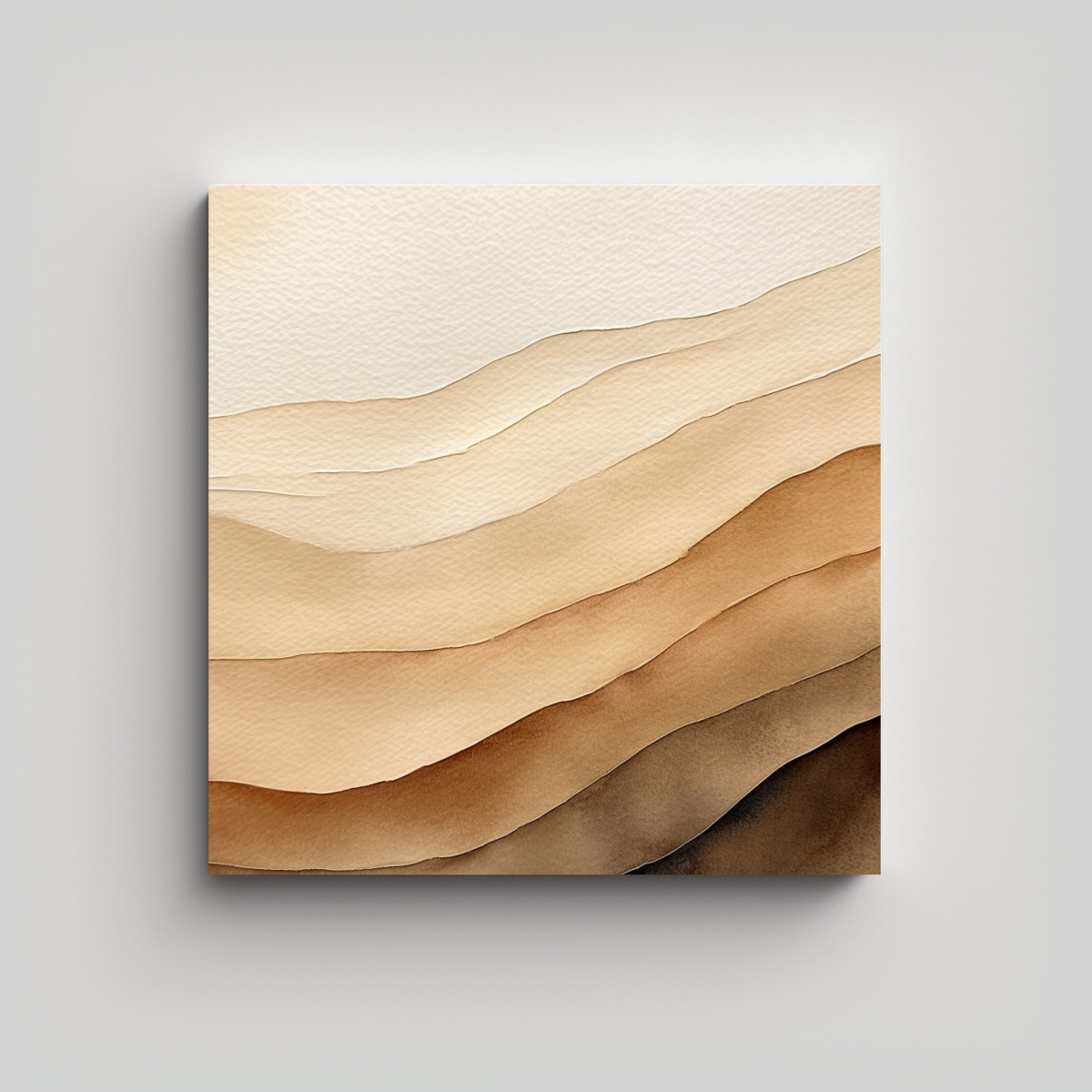 Cuadro Decorativo Acuarela Impactante En Tonos Beige Y Gris - Decocuadros