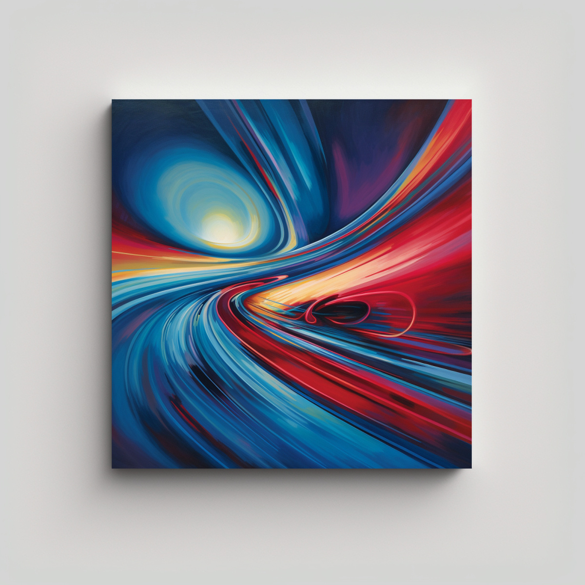 Cuadro Estilo óleo Azul Rojo Estilo Streamlinearte Fine Art - DecoCuadros