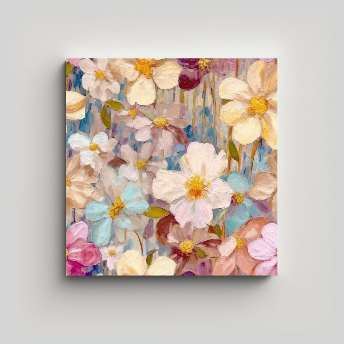 Cuadro Decorativo Estilo óleo Con Hermosas Flores En Lienzo - DecoCuadros