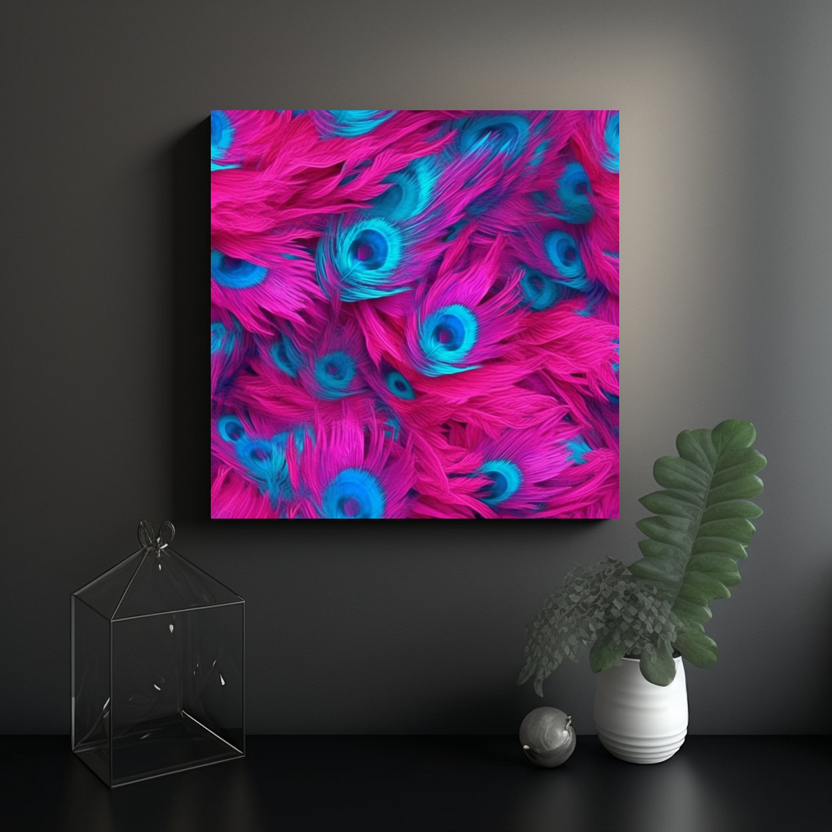 Cuadro Decorativo Estilo Estilo óleo Equilibrio Colores Rosa Fuerte Y ...