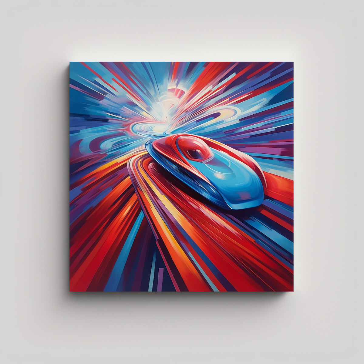 Cuadro Decorativo Fantástico Estilo Estilo Óleo Azul Rojo - DecoCuadros