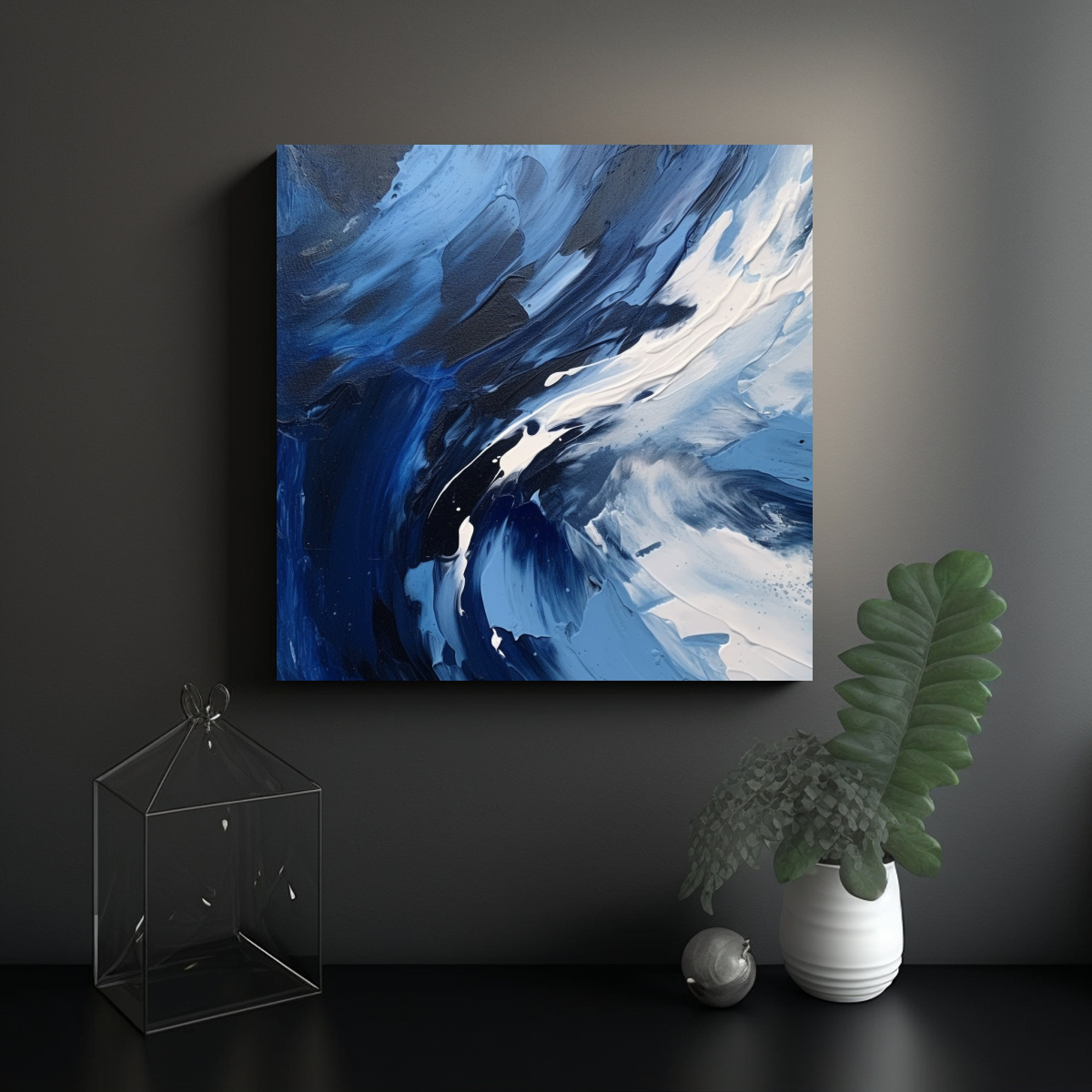 Cuadro Abstracto Azul Moderno Para Decoración - DecoCuadros