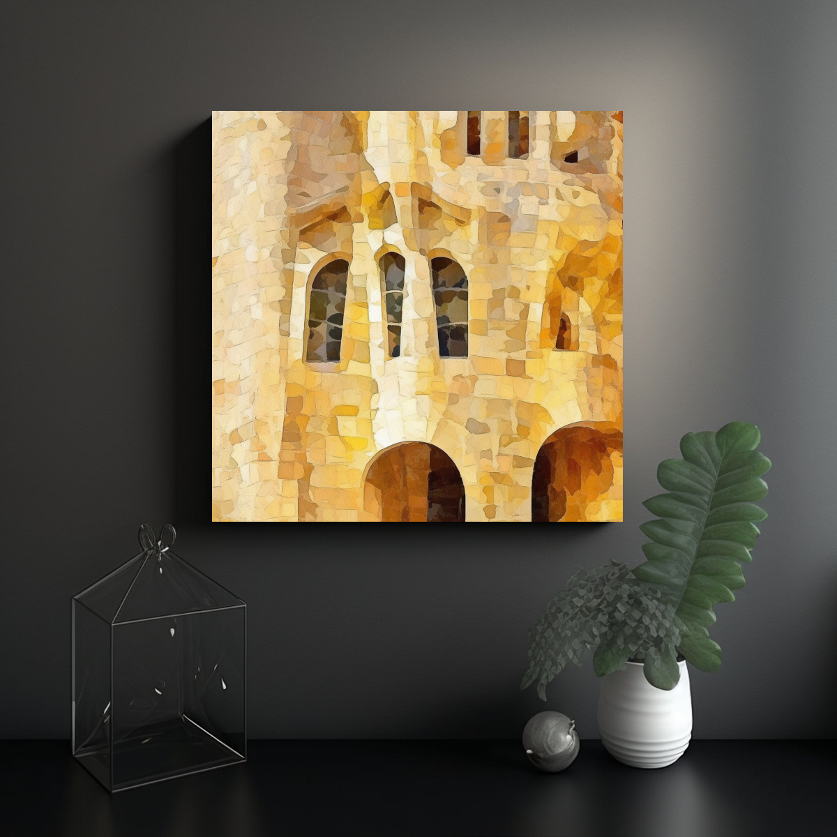 Cuadro Decorativo Estilo Antonio Gaudí En Mural De Canva - DecoCuadros