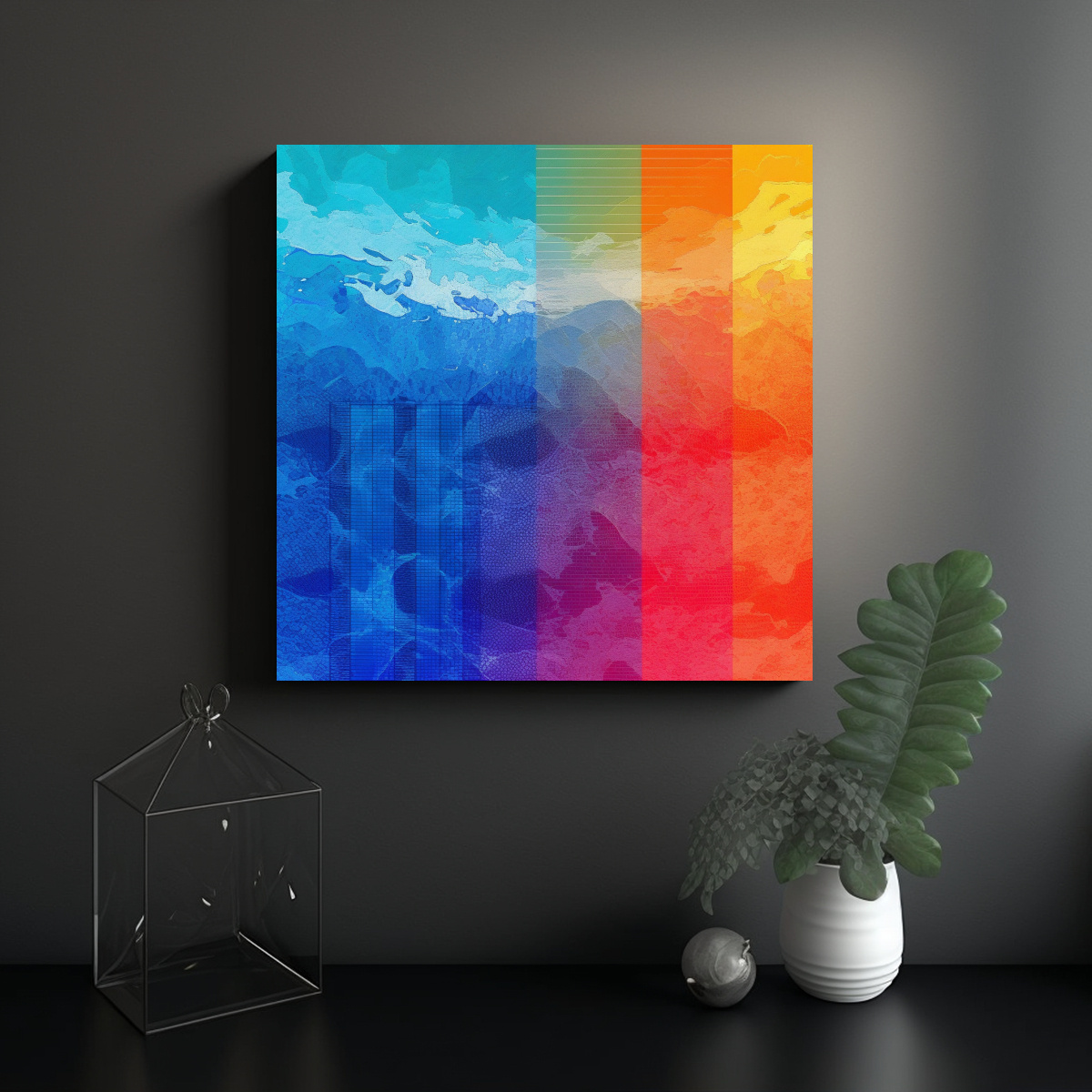 Cuadro Decorativo Exclusivo Con Diseño De Fondo Y Énfasis De Color - Decocuadros