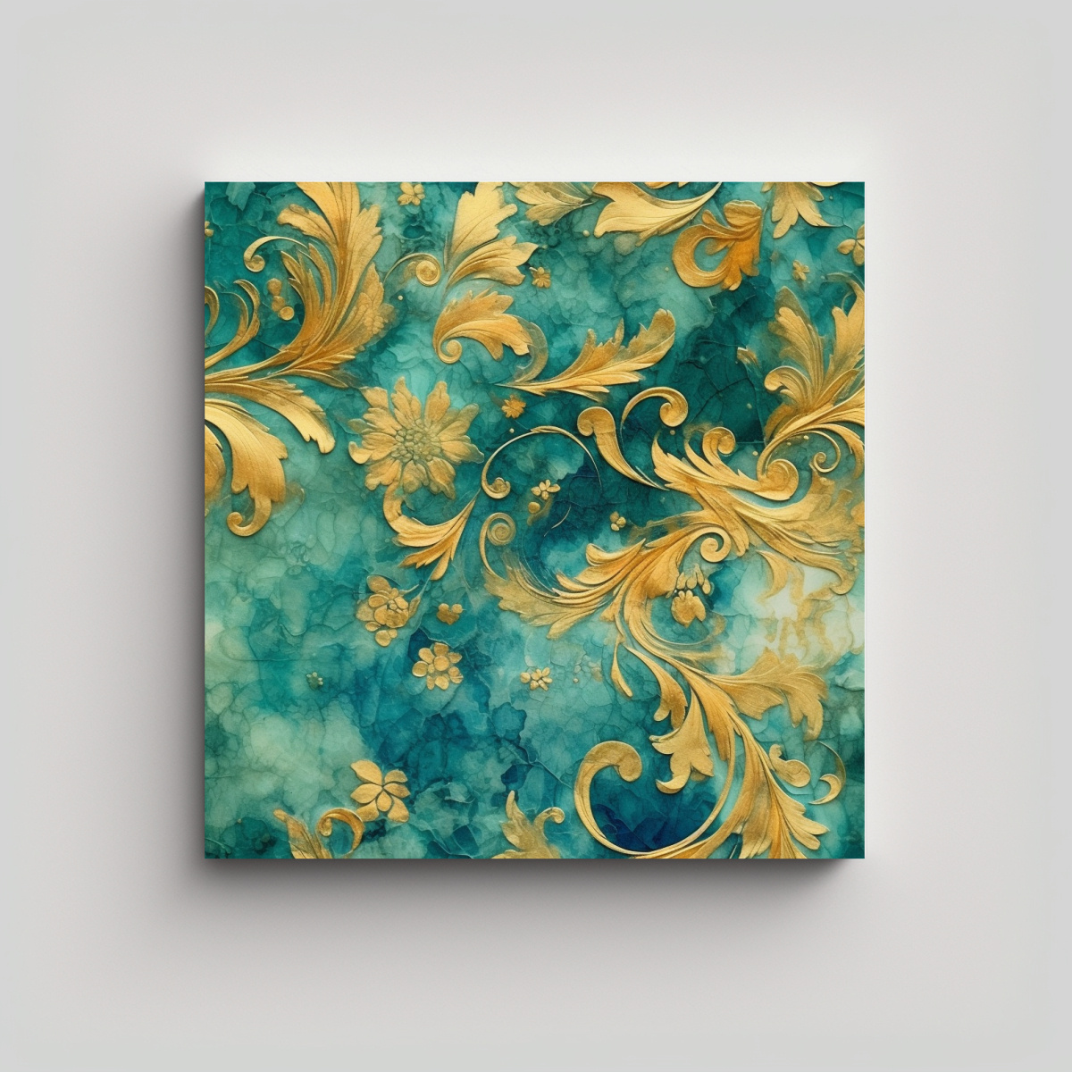 Cuadro Decorativo Estilo Teal Y Dorado - ¡Envío Gratis Y Rápido En Santiago! - DecoCuadros