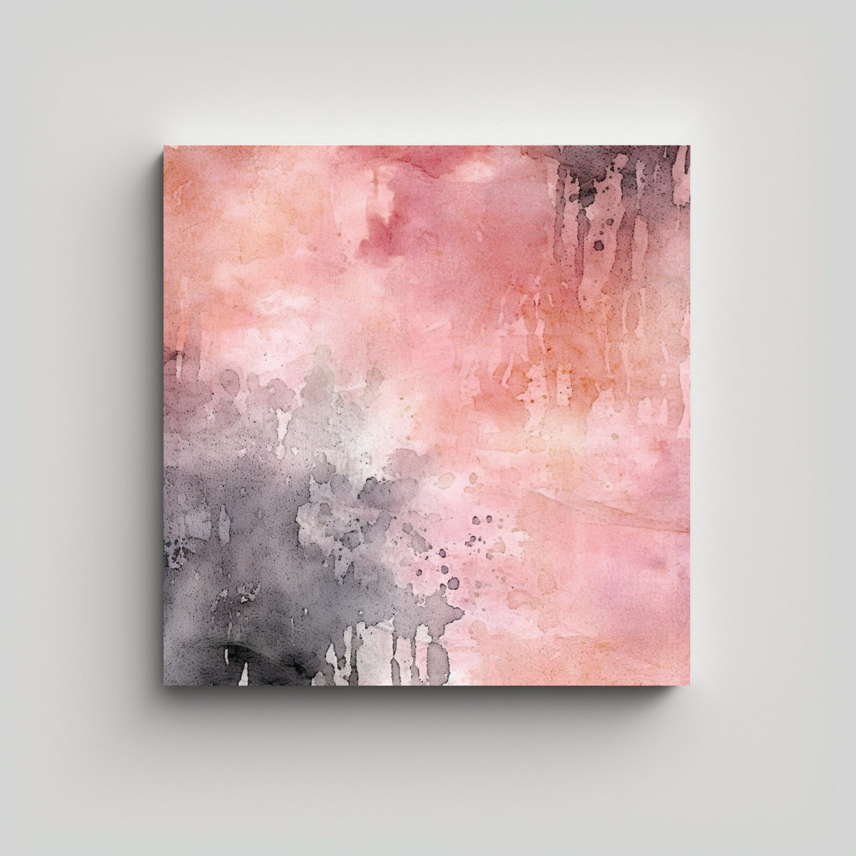 Cuadro Decorativo Watercolor Textura Vintage En Negro - Decocuadros