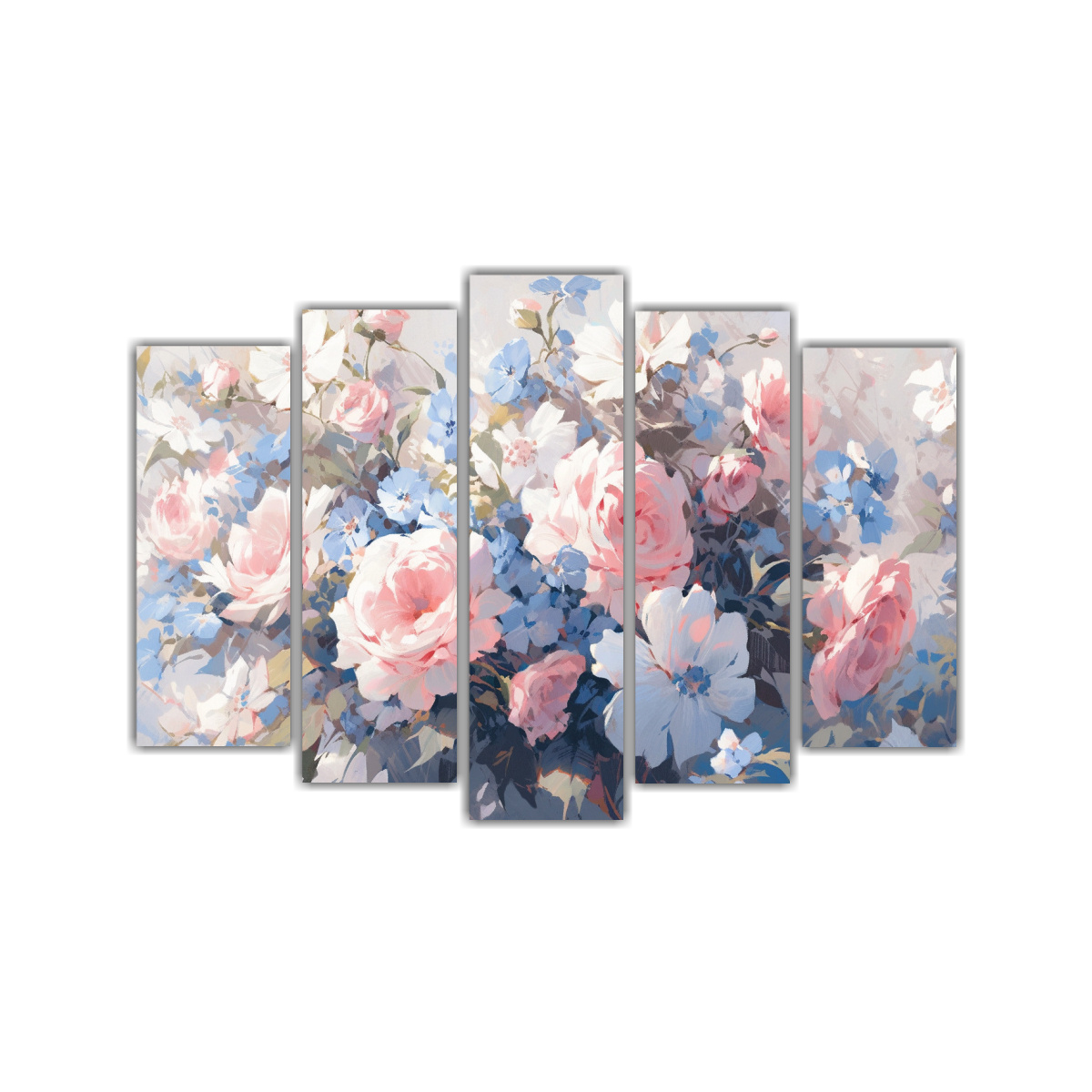 Set 5 Lienzos Figuras Inspiradoras En Colores Rosa Y Azul - DecoCuadros