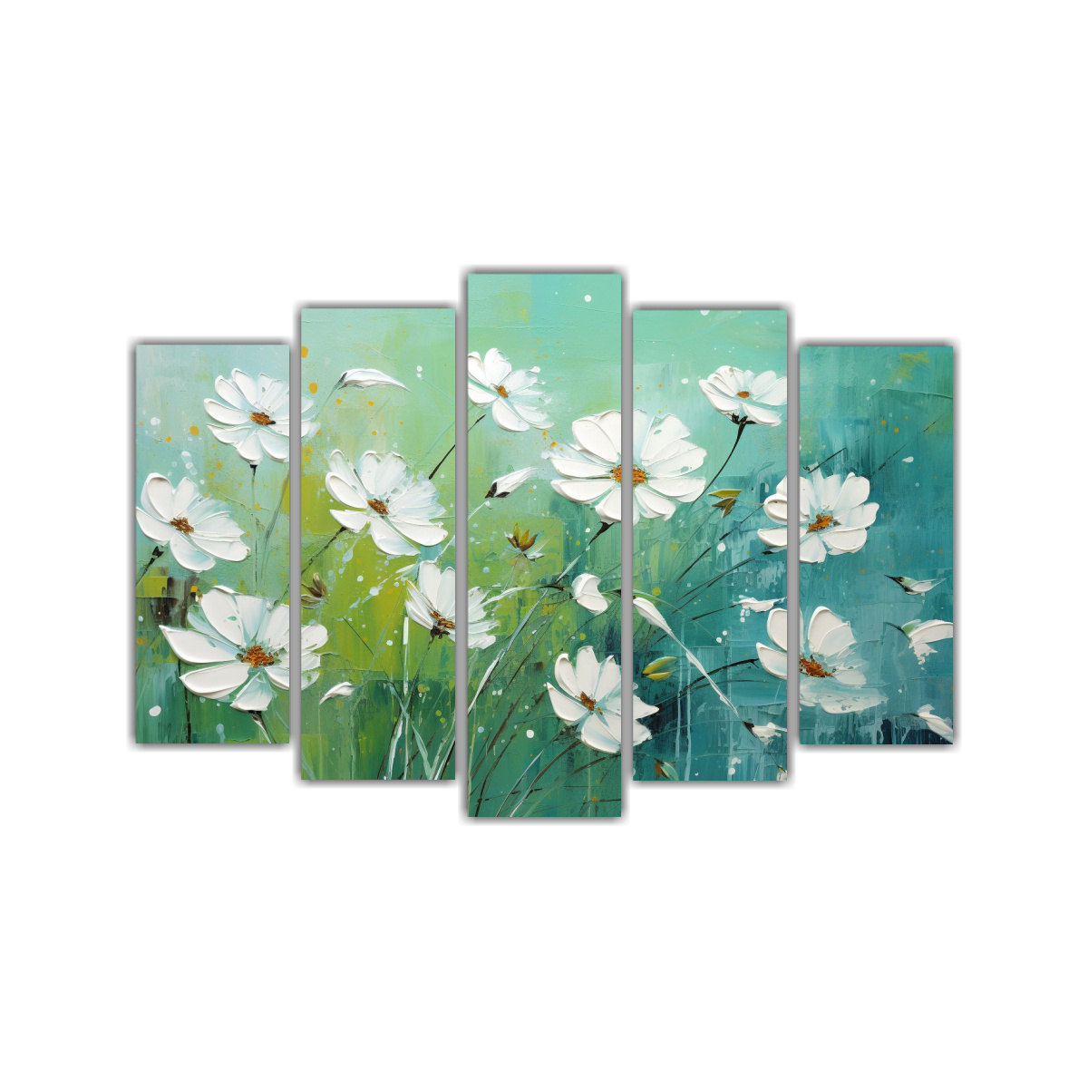 Cuadro Decorativo De Flores Verdes En Estilo Elegante - DecoCuadros