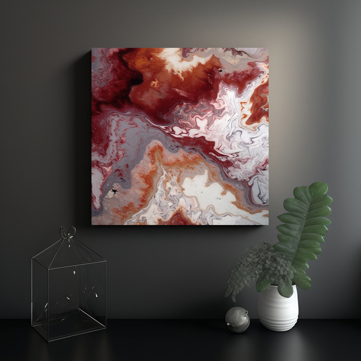 Cuadro Decorativo Textura Mármol Borgoña - ¡Oferta única! - Decocuadros